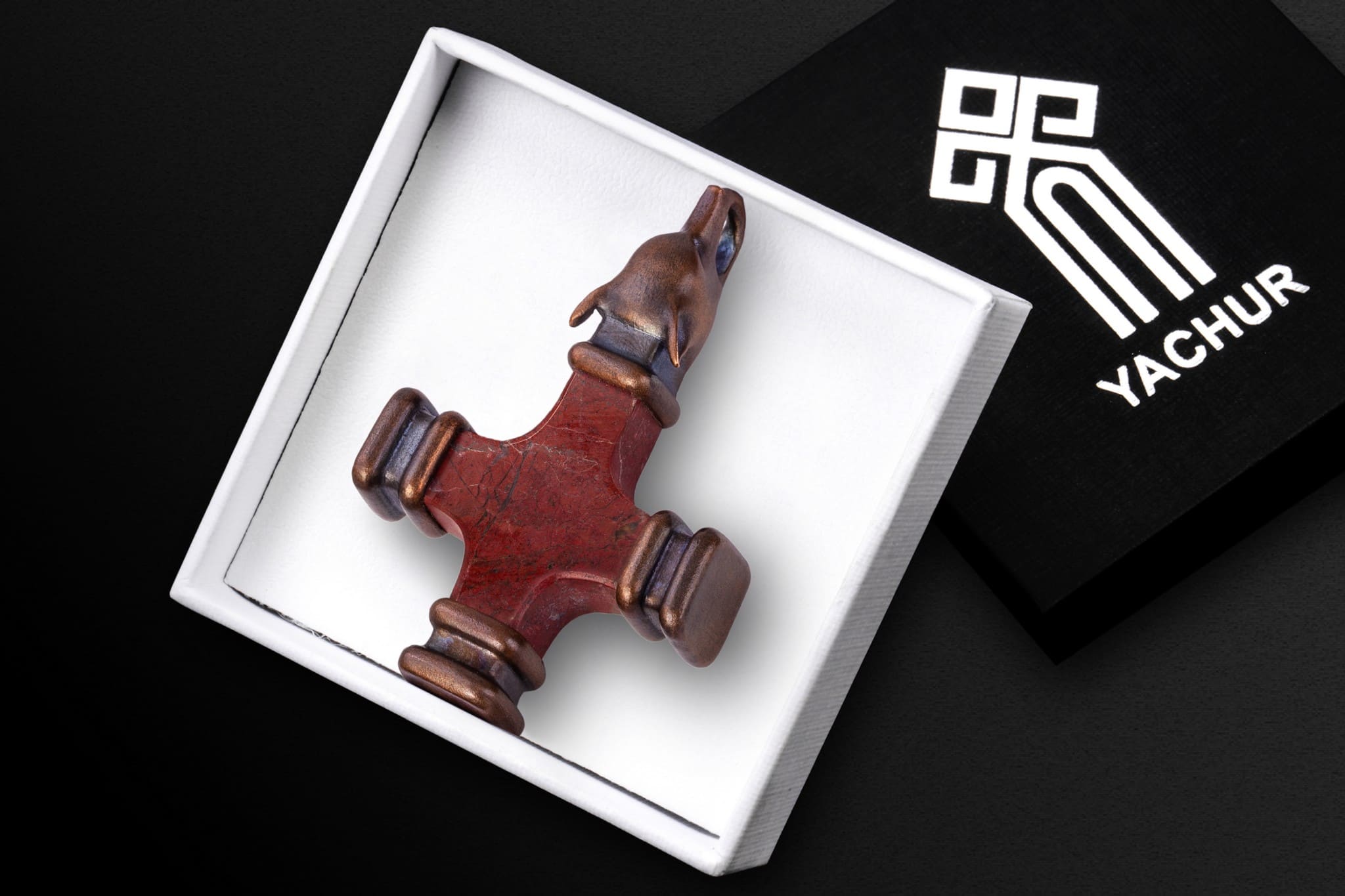 Thor's Hammer Cross. Red Jasper – Yachur