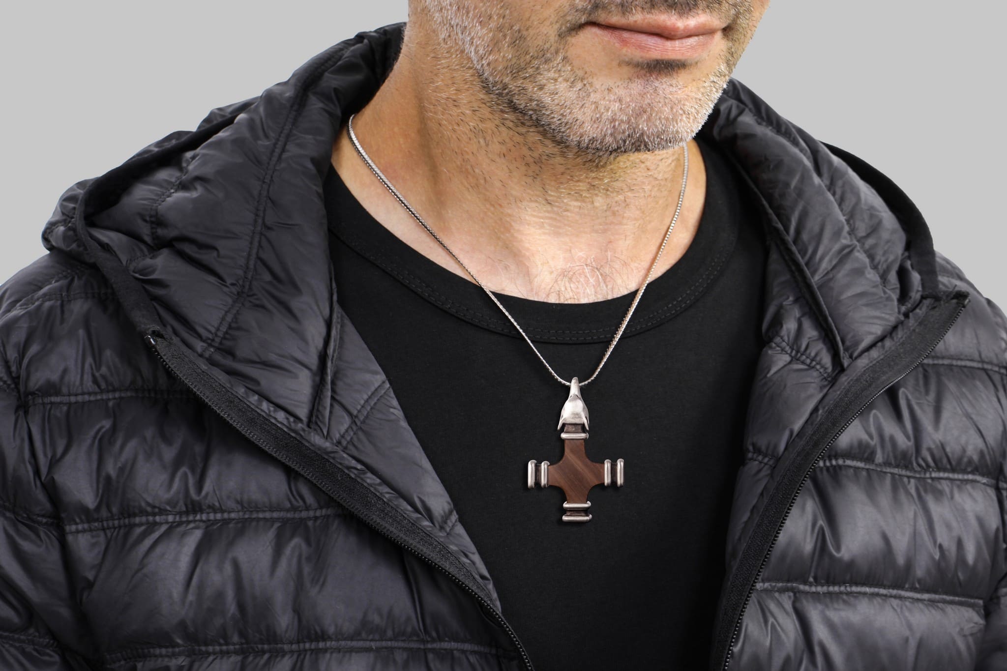 Thor's Hammer Cross. Petrified Wood – Yachur